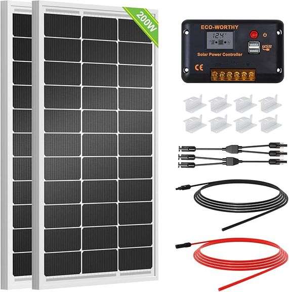 ECO-WORTHY - 200 Watts 12 Volt/24 Volt Solar Panel Kit - Metzger ...