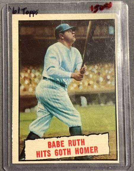 1959 Topps #401 Baseball Thrills ‘Babe Ruth Hits 60th Homer’ Trading ...