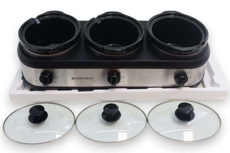 West Bend Ultimate Trio 2qt. Slow Cooker with Tempered Glass Lids ...