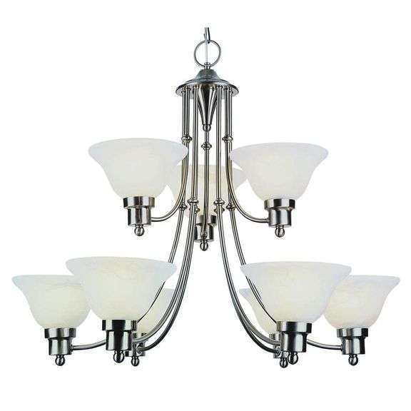 BEL AIR LIGHTING - Perkins 9-Light Brushed Nickel Tiered Chandelier ...