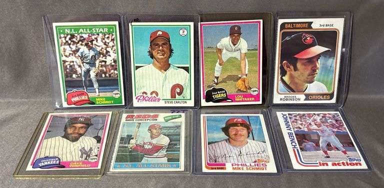 8 Baseball Trading Cards Featuring Various MLB Players - Metzger ...