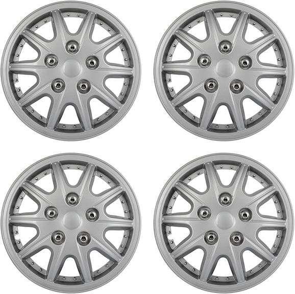 ECCPP - Universal Set of 4 Wheel Cover ABS Wheel Skins Set 16 Silver ...