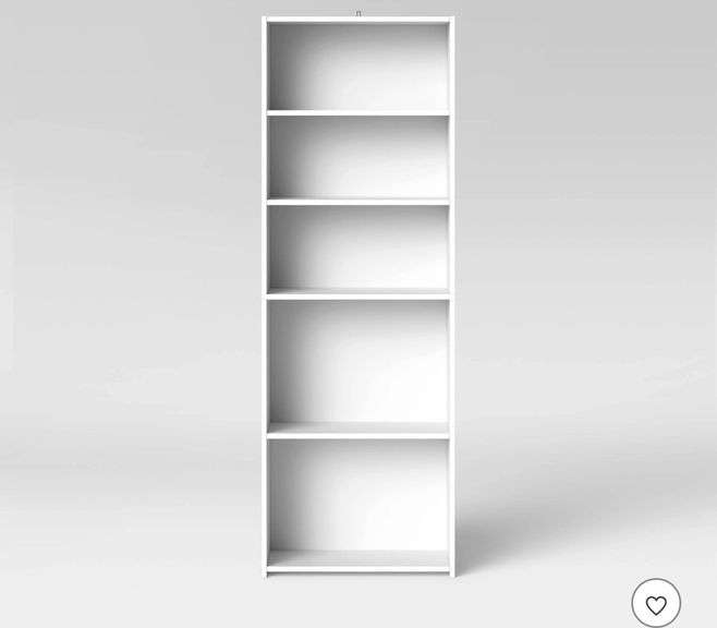 Room Essentials 5-Shelf Bookcase in White 72×24 inches - Metzger ...
