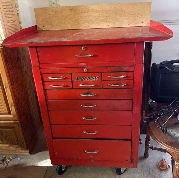 Red Mac Tools Rolling Tool Chest with 11 Drawers with Contents Inc ...