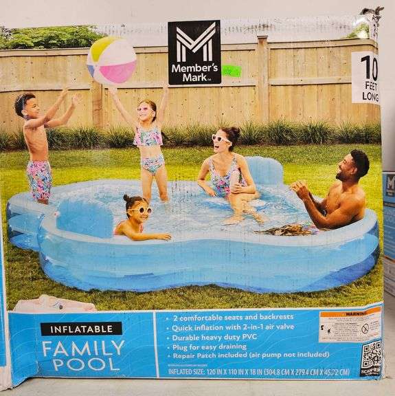 Member’s Mark Inflatable Family Pool with Seats and Backrests USED ...