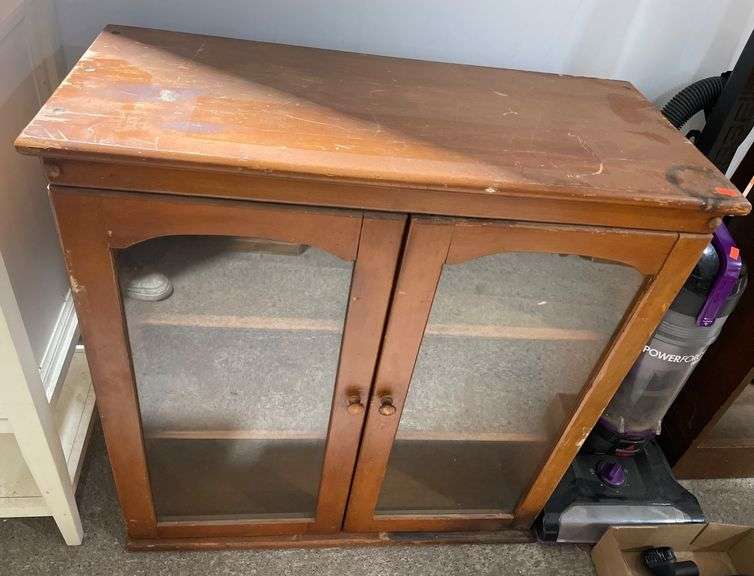 Glass-Front Cabinet with Double Doors and Shelves 30”x12”x31” - Metzger ...