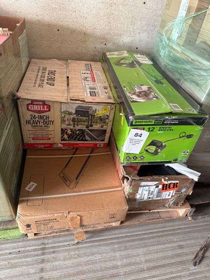 Pallet With Charcoal Grill, Treadmill, 12-Inch Snow Shovel, And Others ...