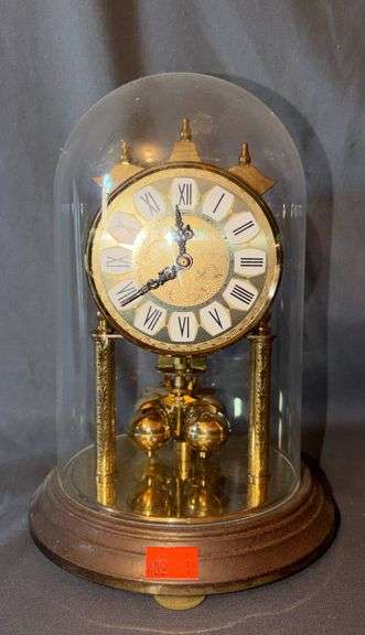 S. Haller Dome Clock with Brass Details and Plastic Cover, Made in West ...