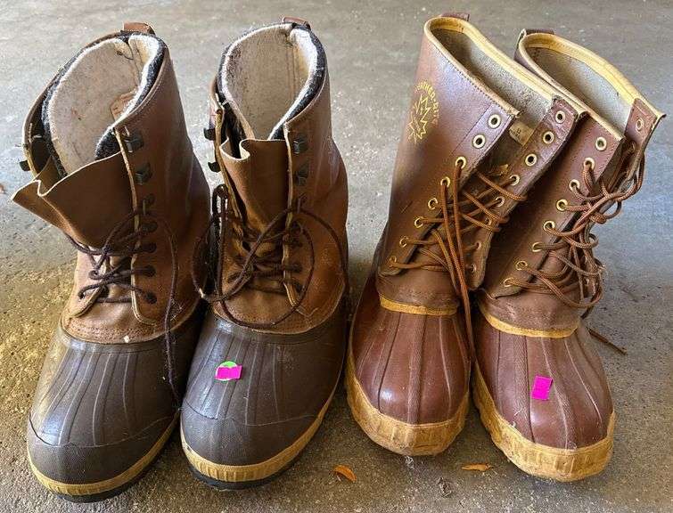 2 Pairs of Size 13 Men’s Duck Boots Featuring Weather-Rite Leather ...