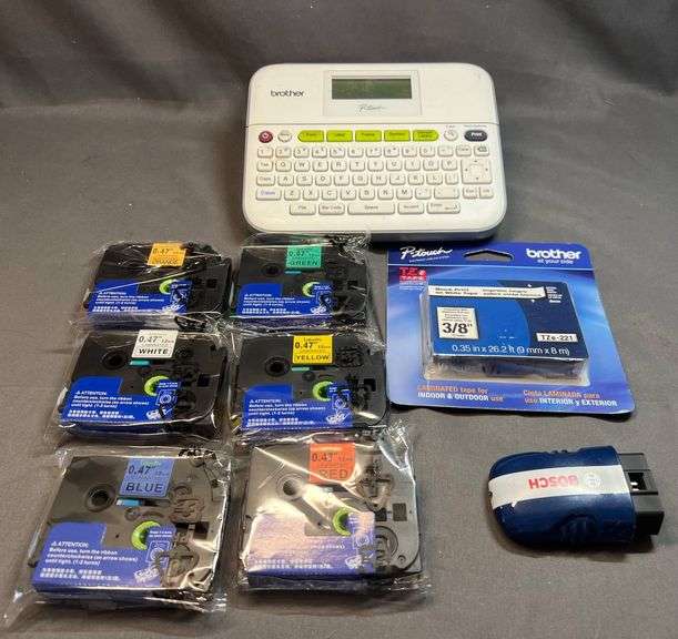 Brother PT-D400 Label Maker Inc. 7 Label Tapes & Bosch Mobile Scan ...