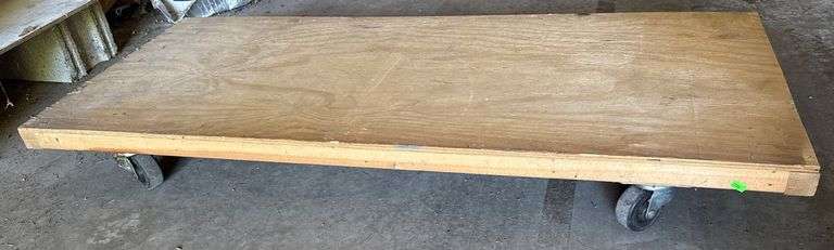 Flat Rolling Platform Cart with Wood Surface and 4 Casters, 5.35x23x6 ...