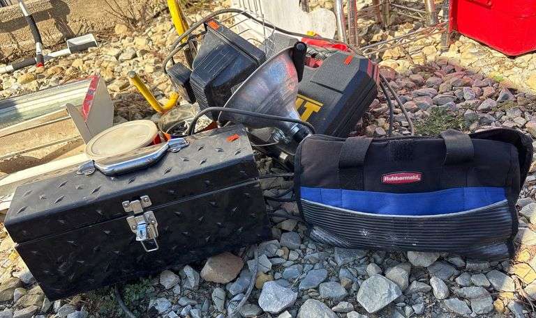 Rubbermaid Tool Bag, Metal Tool Box, & Tools (DeWalt Plastic Box Only ...