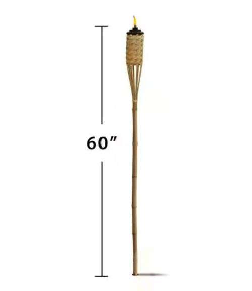 60-Inch Bamboo Torch with Woven Fuel Canister - Metzger Property ...