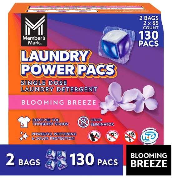 Member’s Mark Laundry Detergent Power Pacs, Blooming Breeze, 1 opened ...