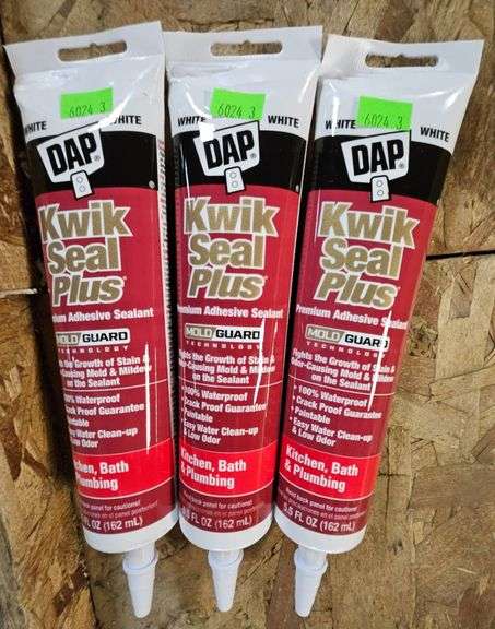 DAP Kwik Seal Plus Premium Adhesive Sealant White – 3 Tubes-5.5 oz ...