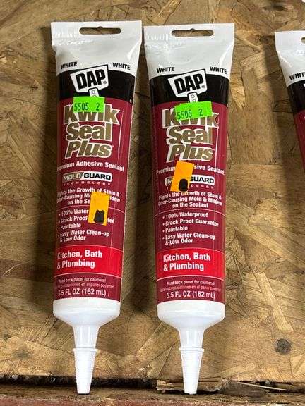 2 Tubes of DAP Kwik Seal Plus Premium Adhesive Sealant, White, 5.5 fl ...