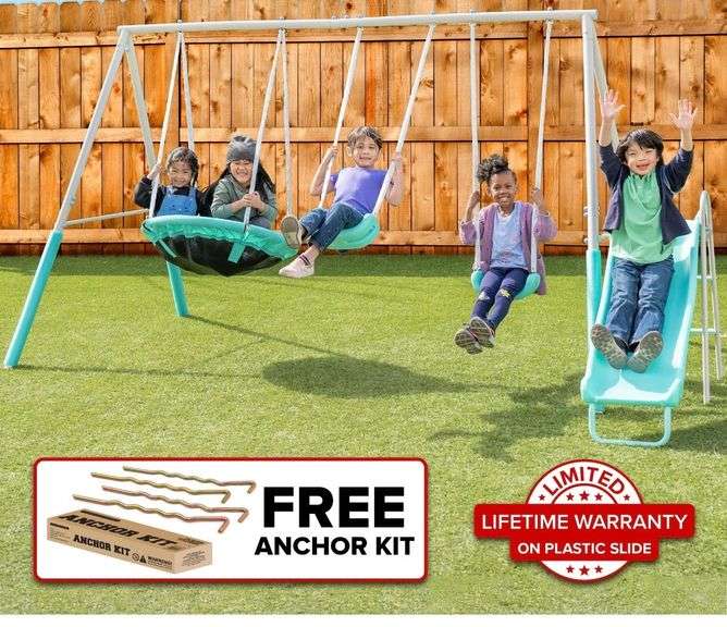 Sportspower Super Saucer Metal Swing Set with Anchor Kit - Metzger ...