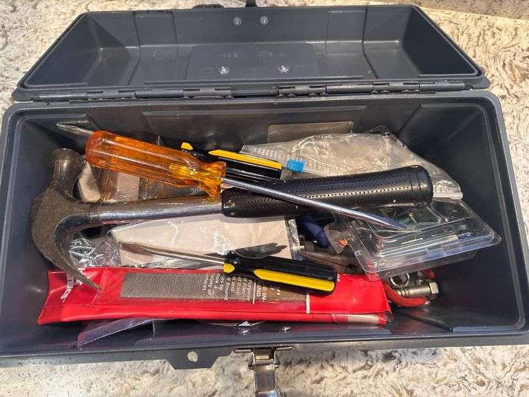 Stack-On Plastic Tool Box with Assorted Tools - Metzger Property ...