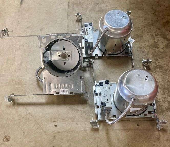 3-Halo Recessed Light Housings with Junction Box and Mounting Bars ...