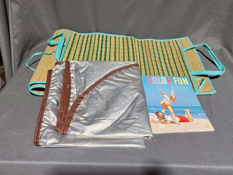 Tanning Blanket and Folding Straw Mat with Magazine - Metzger Property ...