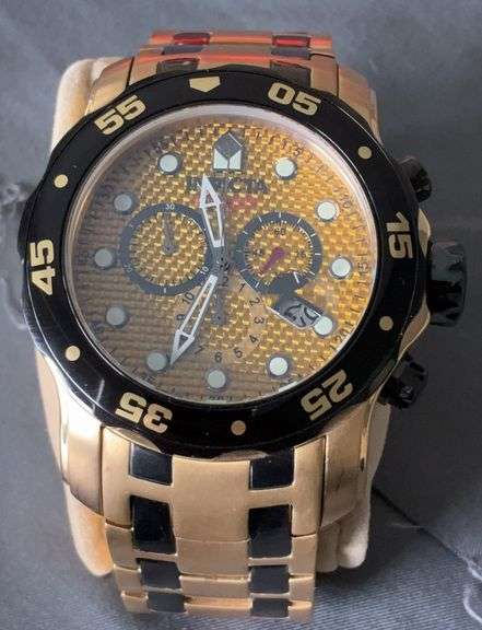 Invicta Pro Diver Master of the Oceans Tritnite Night Flow Gold Toned ...
