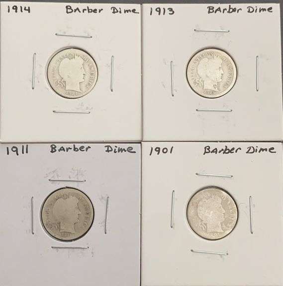 4 Barber Dimes 1901, 1911, 1913, 1914 - Metzger Property Services, LLC