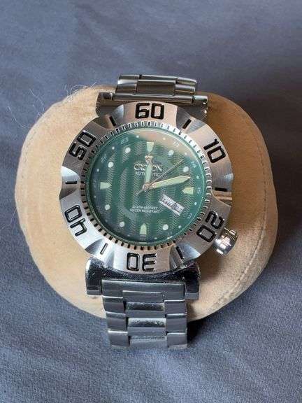 Croton Automatic Stainless Steel Wrist Watch with 21 Jewels & Date ...