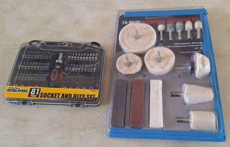 81-Piece Socket and Bits Set with 14-Piece Aluminum Polishing Kit ...
