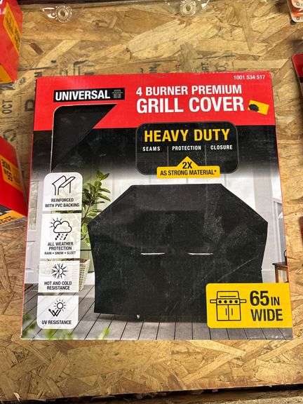 Universal 4-Burner Premium Grill Cover, Heavy Duty, 65 in Wide ...