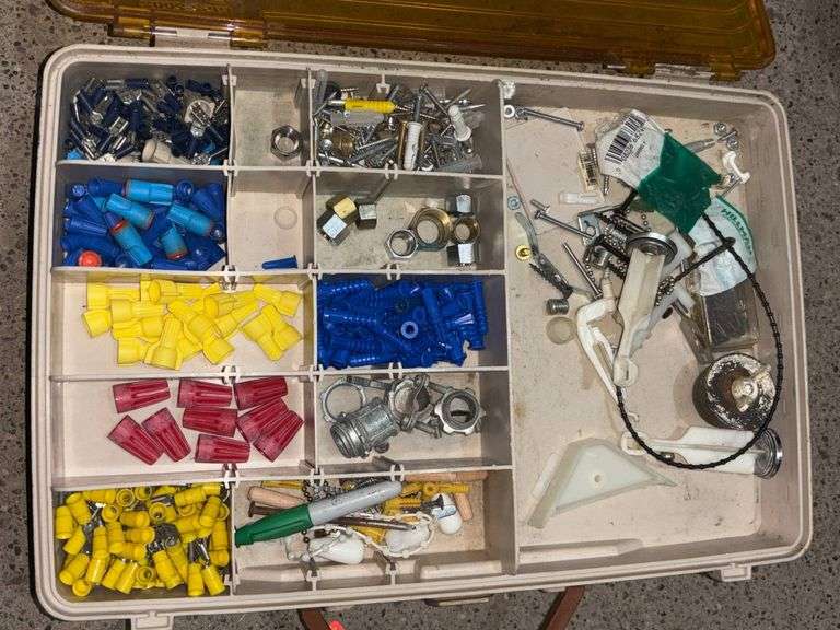 Plastic Organizer Box with Hardware Components Inc. Connectors, Screws ...