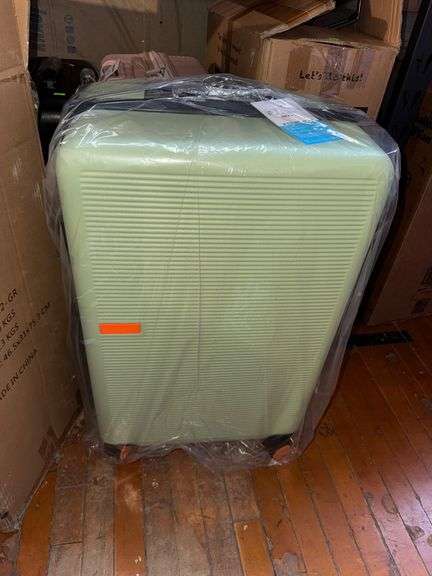 Green Hard-Shell Rolling Suitcase with Original Box - Metzger Property ...
