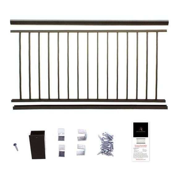 ARIA RAILING - 36 in. x 69.43 in. Bronze Powder Coated Aluminum ...