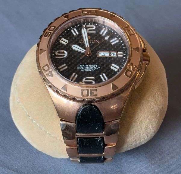 Croton Sapphire Crystal Rose Gold Toned Stainless Steel Wrist Watch ...