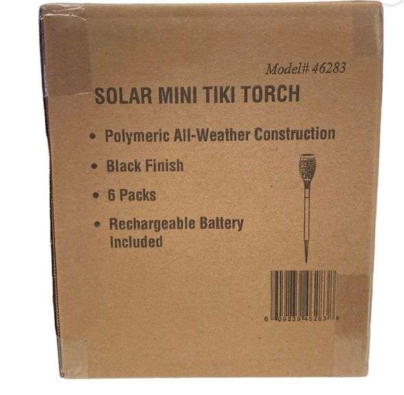 Solar Mini Tiki Torch with Black Finish, Box of 6. 9” - Metzger ...