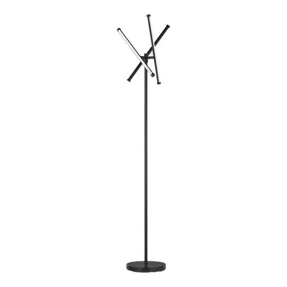 HAMPTON BAY - Gaines 63 in. Matte Black Indoor Floor Lamp with White ...
