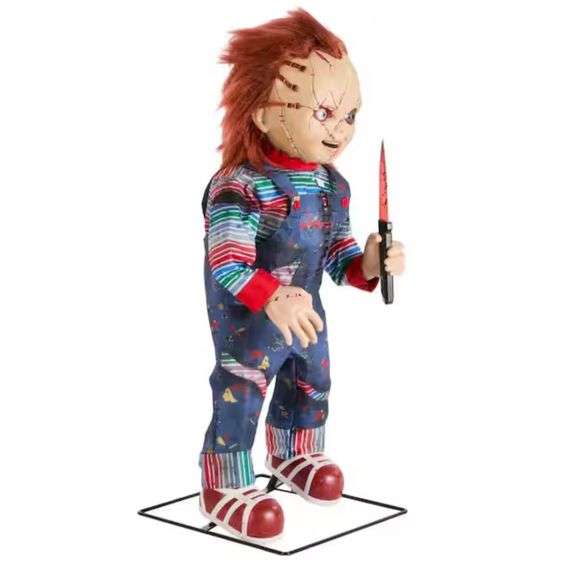 3.5 Ft Animated LED Scarred Chucky Halloween Prop - Metzger Property ...