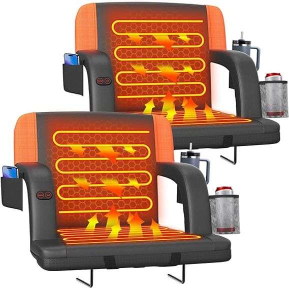 SUTECK - Dual-Sided Heated Stadium Seats for Bleachers with Back ...