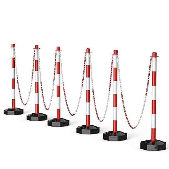SIMAZO - 6 Pack Traffic Delineator Post Cones with Fillable Base ...