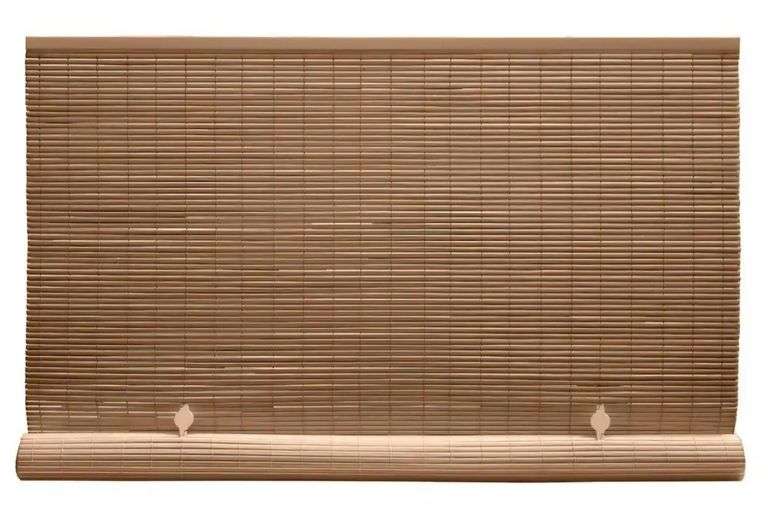 Roll-Up Bamboo Window Blind with Mounting Hardware 60in × 72in ...