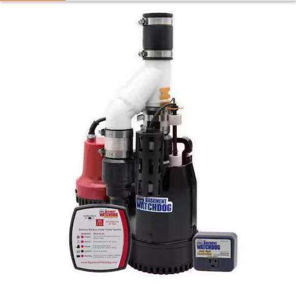 Basement Watchdog 1/4 HP Combination Primary and Backup Sump Pump ...