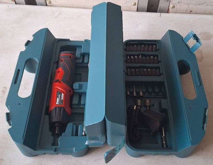 Cordless Electric Screwdriver Kit With Carrying Case (1 latch broke ...