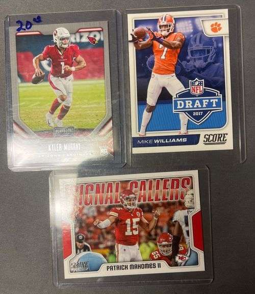 3 Football Trading Cards Featuring Patrick Mahomes II, Kyler Murray ...