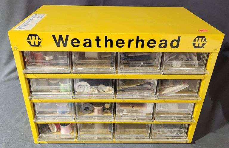 Yellow Weatherhead Metal Storage Cabinet with Clear Plastic Drawers ...