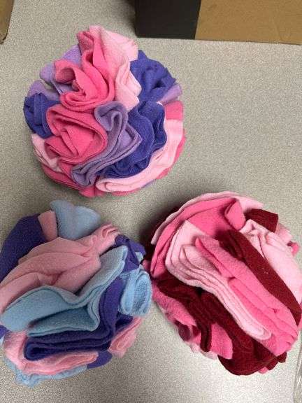 3 5” Fabric pom poms - Metzger Property Services, LLC