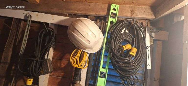 Tools Inc. Hard Hat, Extension Cords, and Level, Pry Bars - Metzger ...