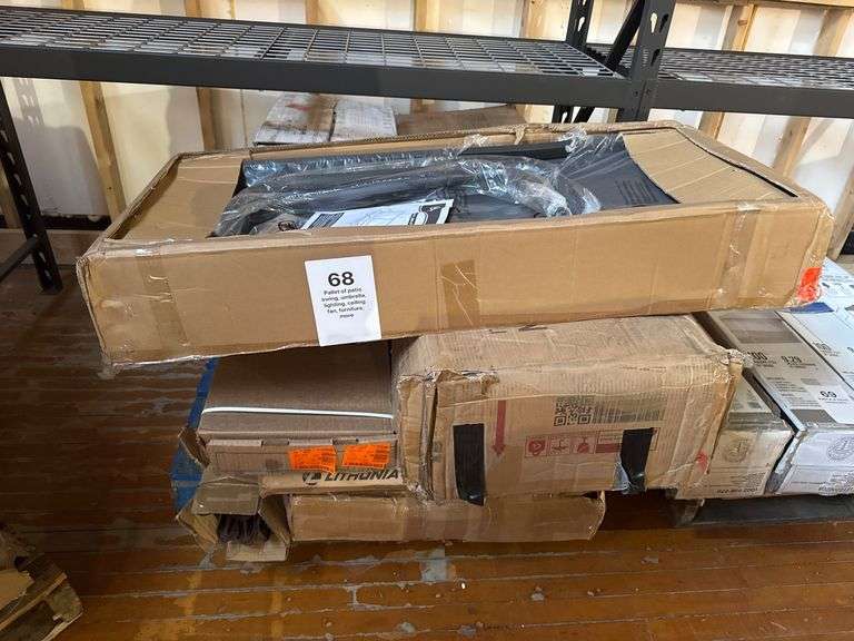 Pallet of Various Outdoor and Home Items Inc. Patio Swing and Ceiling ...