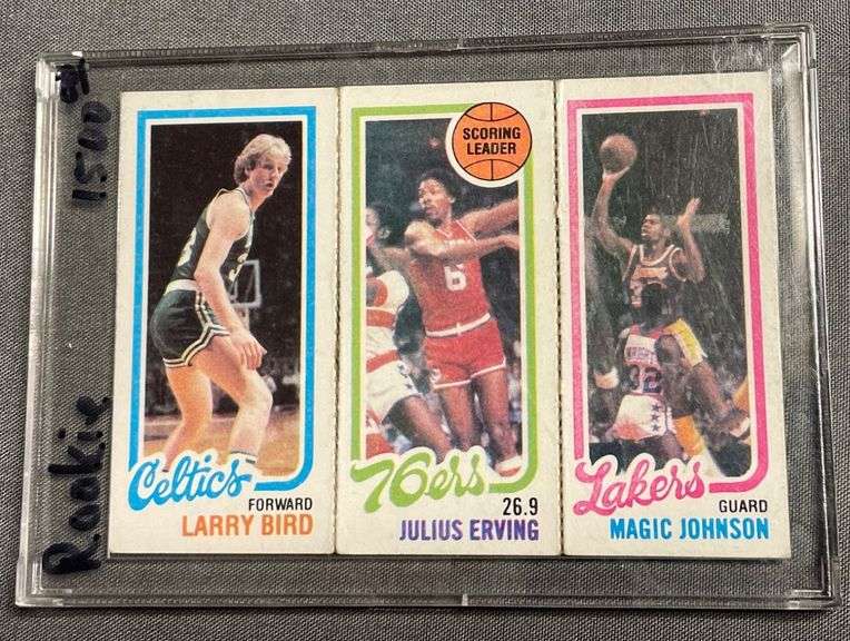 1980 Topps Larry Bird, Magic Johnson, Julius Erving Rookie Card ...