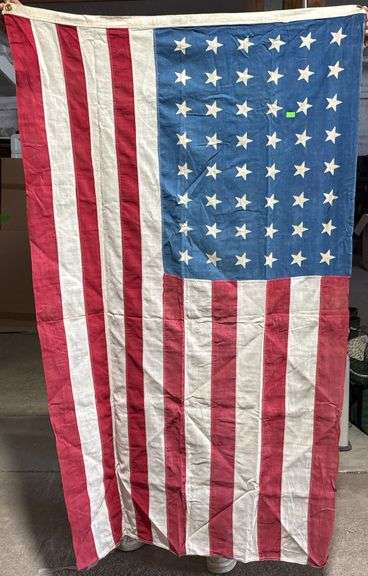 48-Star United States Flag with Hand-Sewn Details - Metzger Property ...