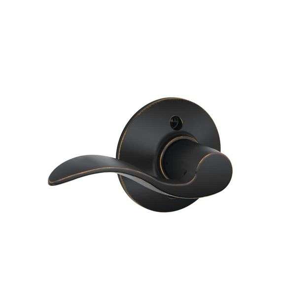 SCHLAGE - Accent Aged Bronze Left Handed Dummy Door handle - Metzger ...