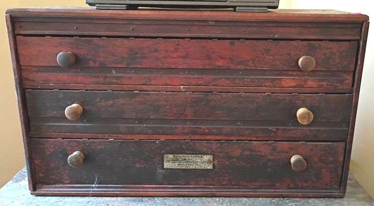 Wood Divided Drawer Chest with Label Compartments 22.5×6.5×13 ...